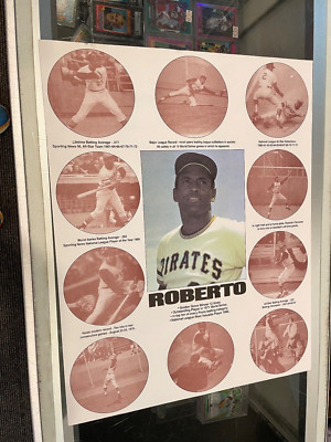 ROBERTO CLEMENTE PITTSBURGH PIRATES COLLAGE VINTAGE 15X19 POSTER NM/MT ...