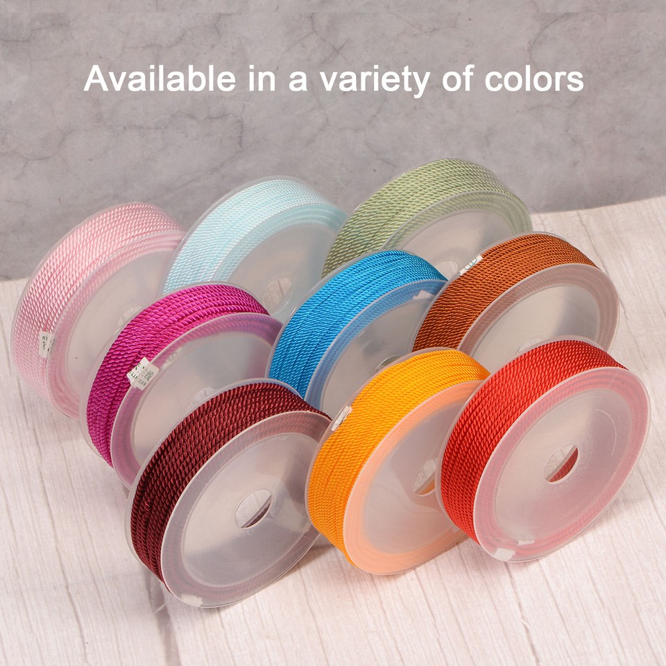 2pcs Twisted Nylon Twine Thread Beading Cord 1.5mm 20M/65 Feet String ...