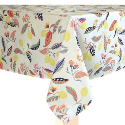Food Network Colorful Floral Damask 60” x 102” Fabric Tablecloth - New ...