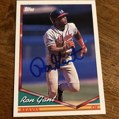 Ron Gant Autographed 1994 Topps Baseball Card #166 Atlanta Braves | eBay
