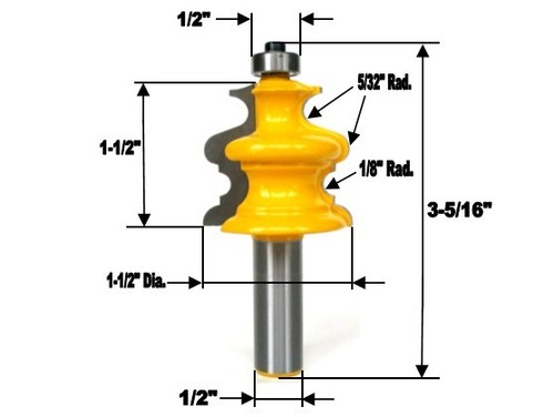 1 PC 1/2" SH Base Architectural Molding B Router Bit S | eBay