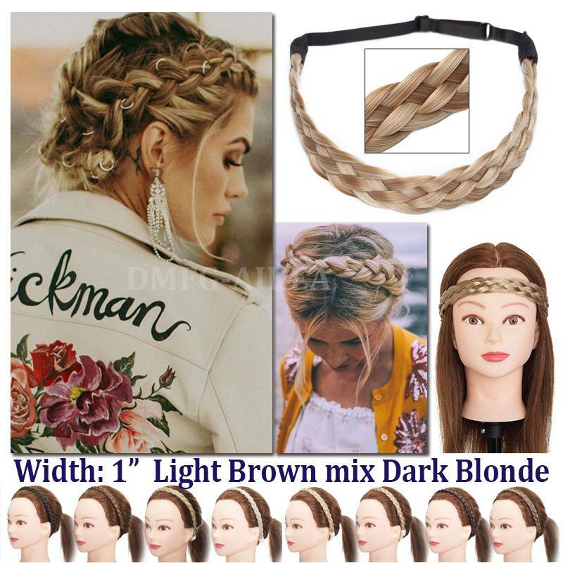 Thick Plaited Braided Headband Chunky Hair Extensions Real as Human ...