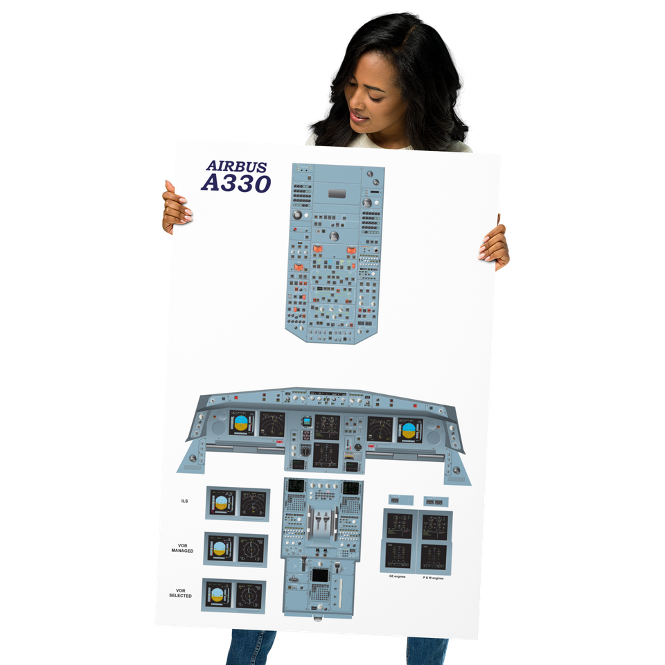 Airbus A330 Cockpit Poster 24in x 36in | eBay