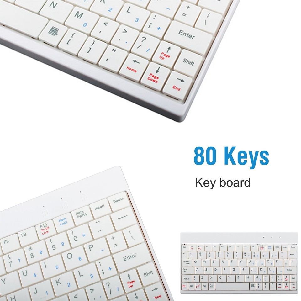 80 Keys Wired Keyboard Mini USB Connector Keyboard Portable Durable ...