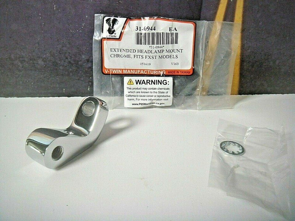 Harley Headlight Mount Chrome Extended Softail Springer Bobber V-Twin ...