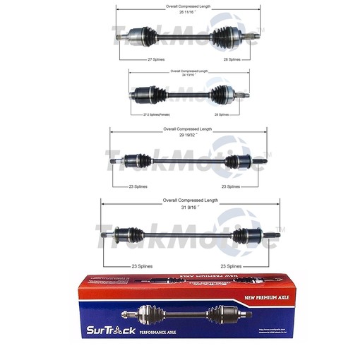 SurTrack Set of Front & Rear CV Axle Shafts KIT For Honda Element 2003 ...