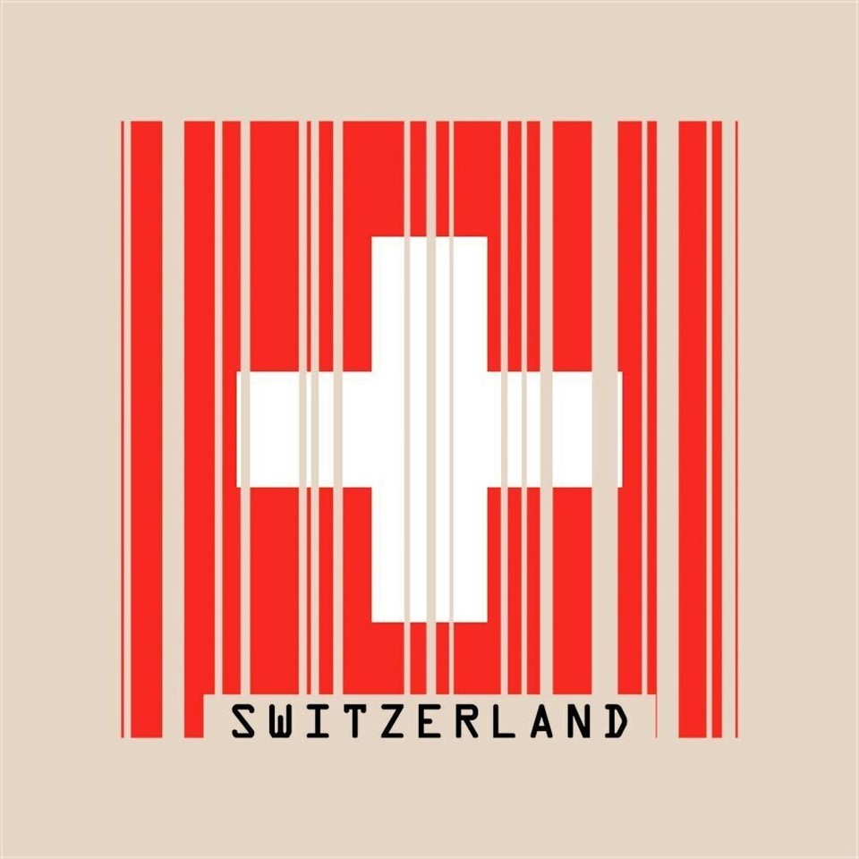 Switzerland Barcode Style Flag - Canvas Tote Bag - Country Travel Flags ...