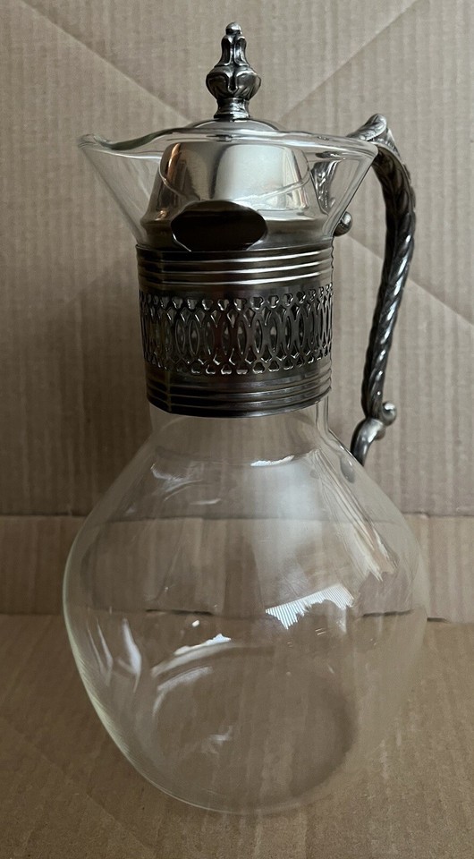 1950's Corning Brand Silver-plated Carafe Serving Pitcher Heat Proof ...