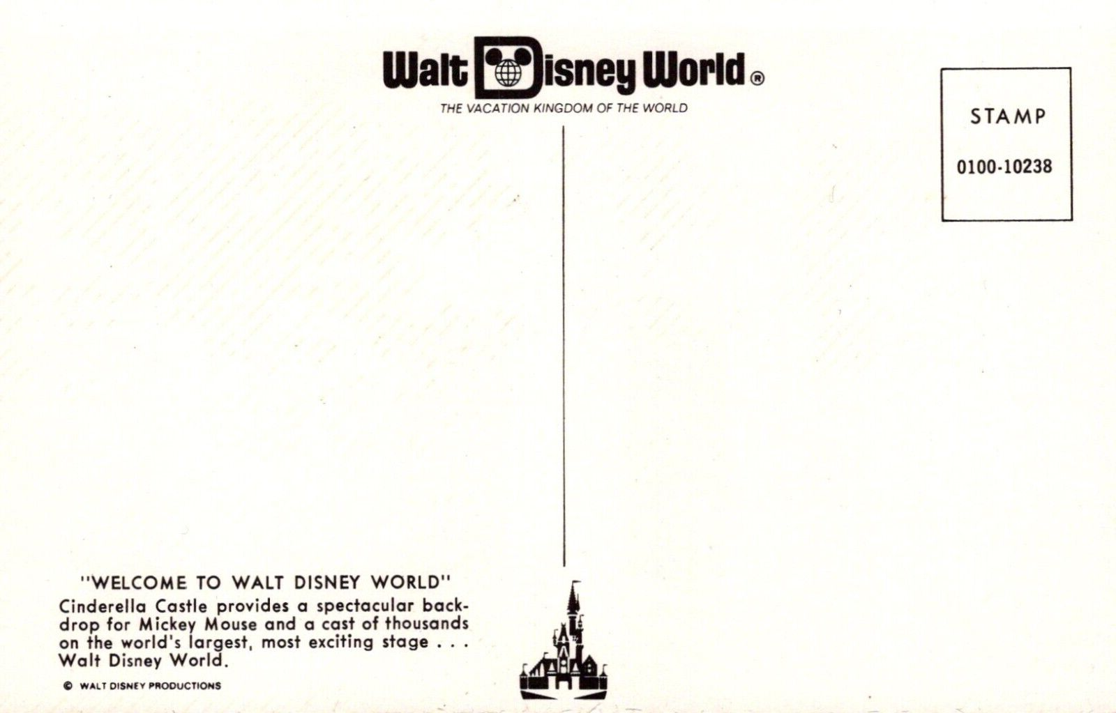 Walt Disney World Cinderella Castle Postcard Old Vintage Card View ...