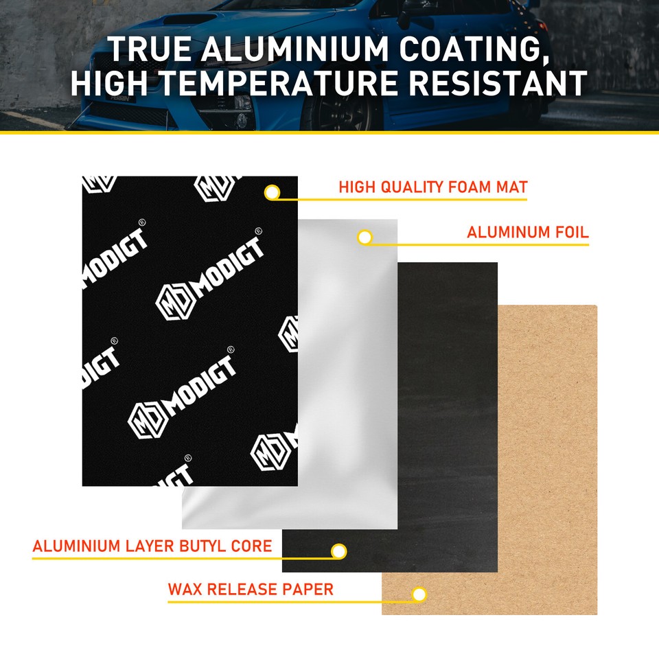 50X30CM Automotive Floor Heat Shield&Sound Deadener Insulation Butyl ...