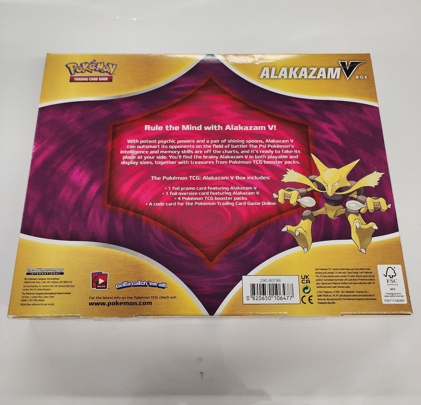 Pokemon Alakazam V Box - 4 Packs