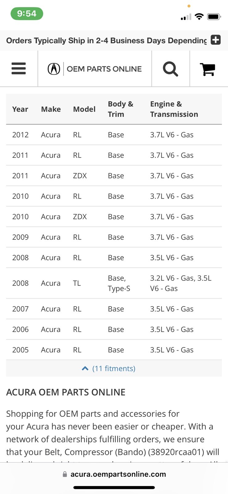 Genuine Honda Acura Serpentine Drive Belt 38920-RCA-A01 38920RCAA01 ...