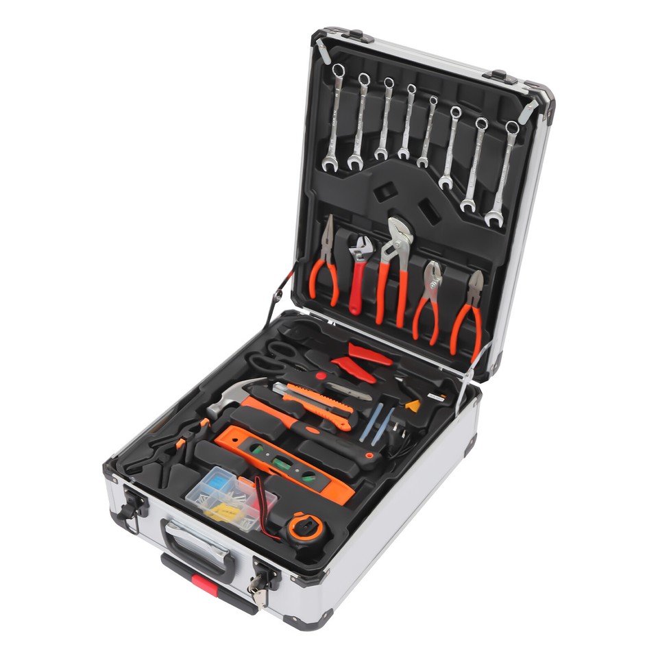 4-Compartments Trolley Case Tool Box Hand Tool Kit Hardware Tool ...