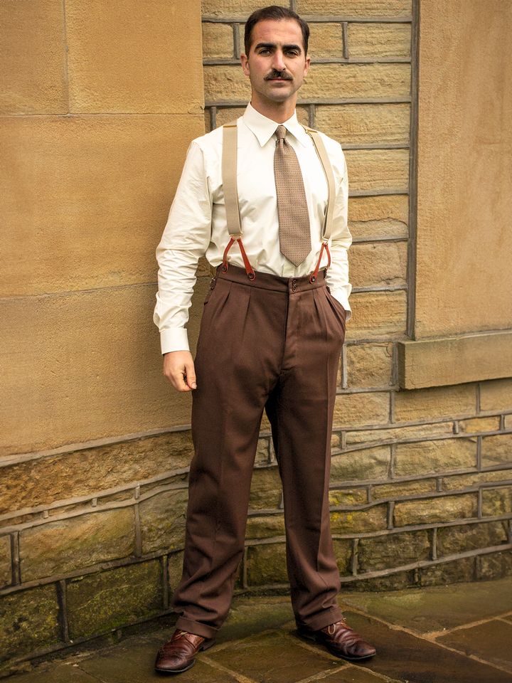 Mens Vintage Pants | High Waist 1940s 50s Vintage Style Pants - Hickory ...