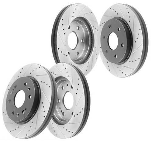 Set of 4 Front Rear Disc Brake Rotors Kit For Ford F150 Lincoln Mark LT ...