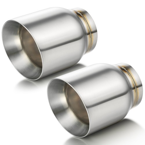 Stainless Steel Exhaust Tip Double Wall Angle Cut 3" Inlet 4" Outlet 5 ...