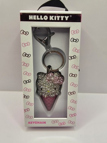 Sanrio Hello Kitty Pink Ice Cream Cone Rhinestone Keychain Bag Charm | eBay