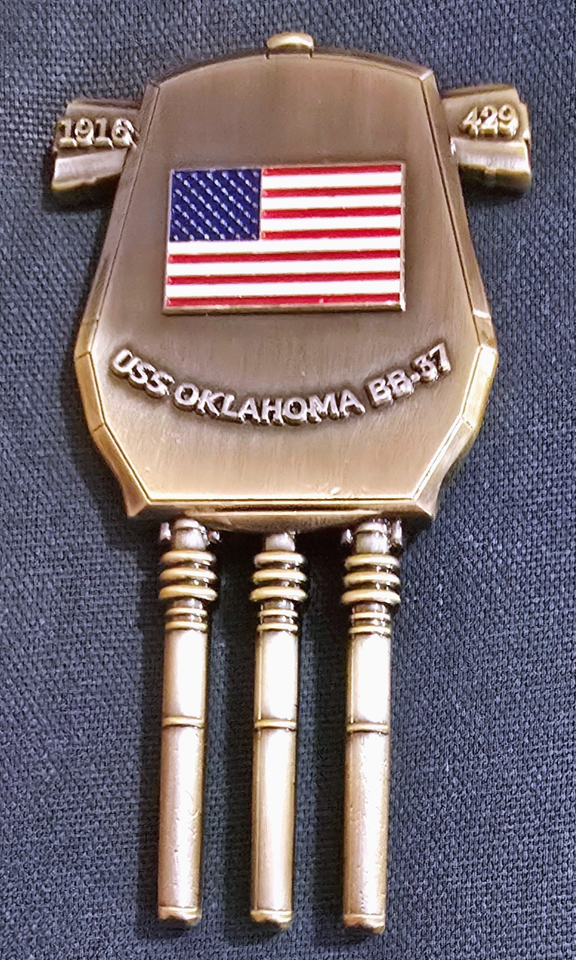 Awesome 4" Navy USN Battleship Tribute Challenge Coin USS Oklahoma (BB ...