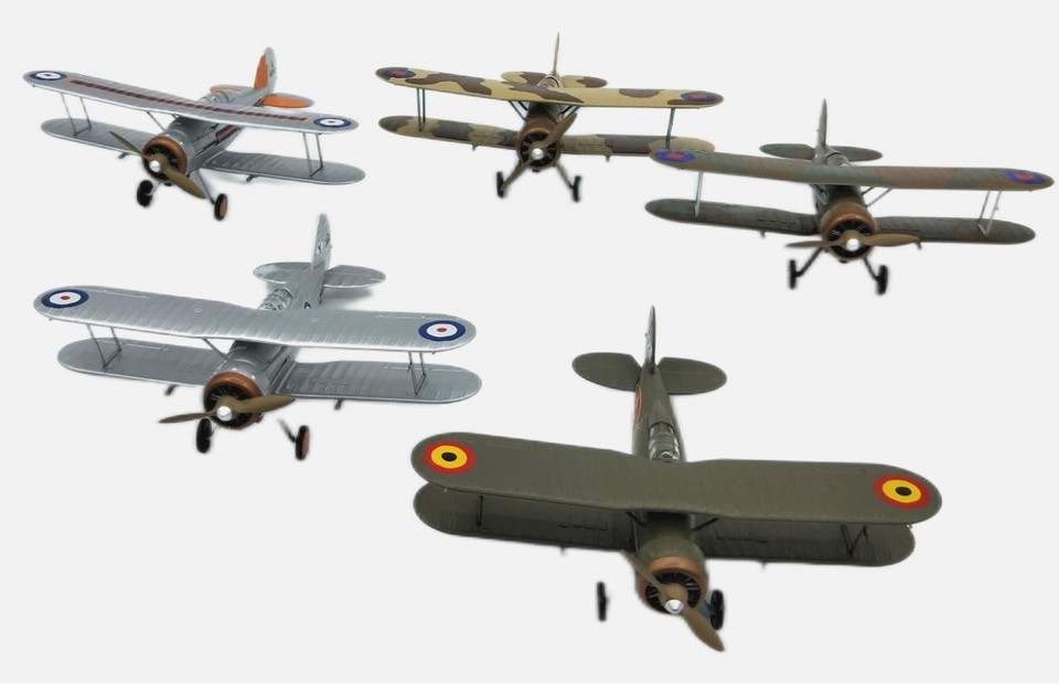 1/72 Gladiator Biplane Fighter WW1 World War 2 Model Plane Military ...