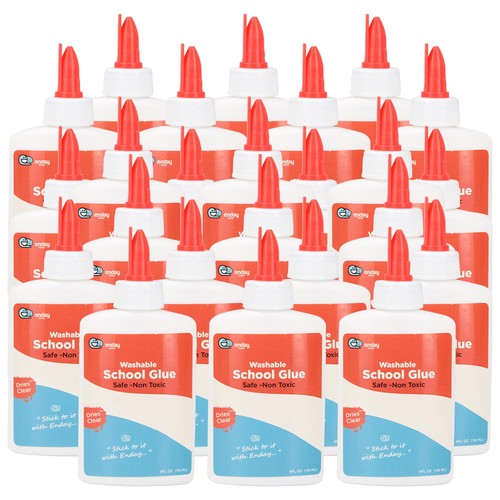 Liquid Glue (24 Pack) - 4 oz Washable School Glue, White Glue Bottles ...