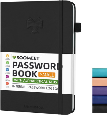 Password Book with Alphabetical Tabs, Hardcover Password Keeper, Size 4 ...