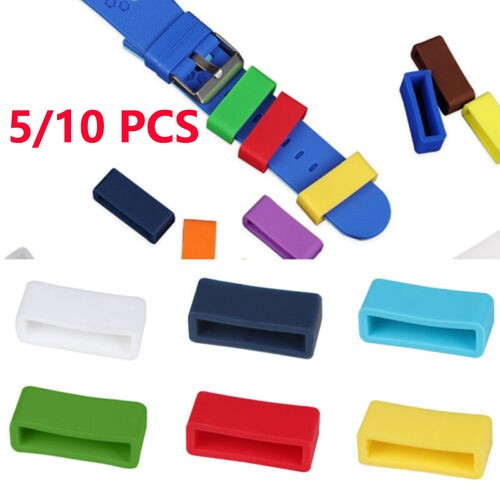 5/10 Pcs Band Strap Loop Bangle Rings Rubber Watch Keeper Holder ...