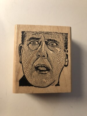 KEN BROWN RUBBER STAMP MAN SHOCKED FACE VINTAGE RARE MADE IN VERMONT ...