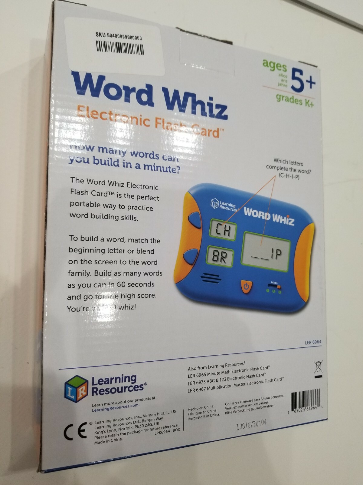 Brand New Word Whiz Electronic Flash Card Game. Learning Resources 5 ...