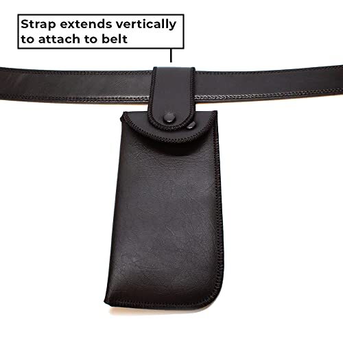 Vertical Button Snap Belt Loop Eyeglass Case Men Women PU Leather Black | eBay