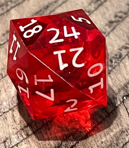 Vintage Gamescience d24 ruby red gem rpg ad&d dice 120919bF | eBay