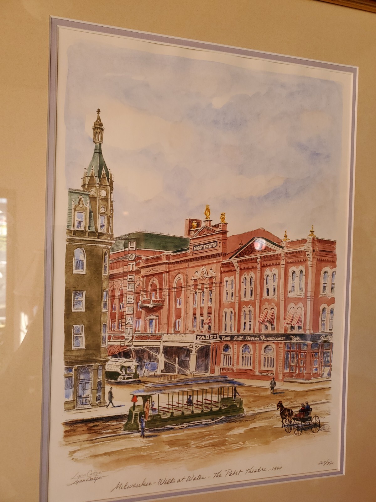 Lynn Casper PABST THEATER MILWAUKEE WELLS TROLLEY Signed Framed Print ...