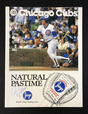 1980-89 BOB DERNIER Auto on 1986 Scorecard - CHICAGO CUBS - IN PERSON ...