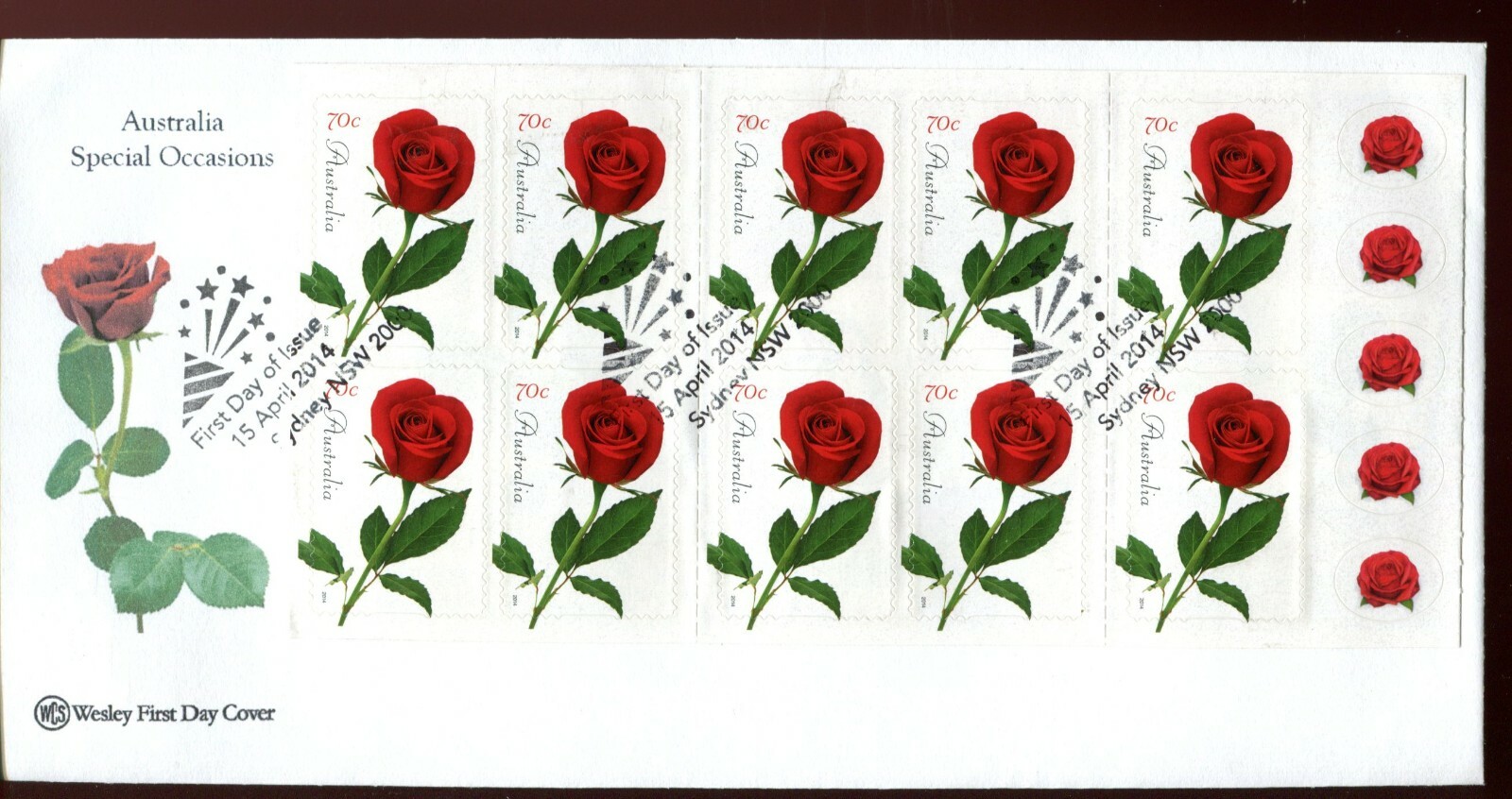 2014 Special Occasions (Red Roses Stamp Booklet) Wesley FDC | eBay