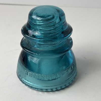Antique Hemingray No 42 Aqua Blue Green Glass Insulator Made in the USA ...