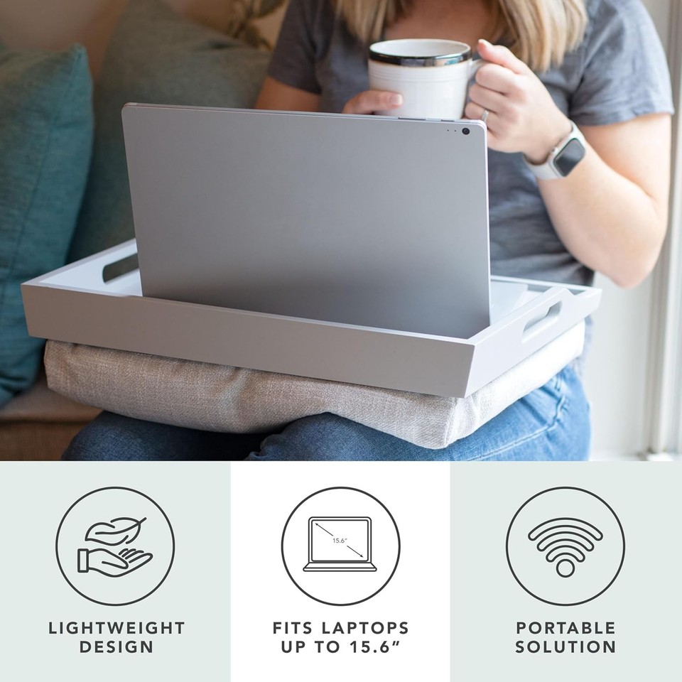 ROSSIE HOME Wood Bed Tray Lap Desk with Detachable Single Tray, Calming ...