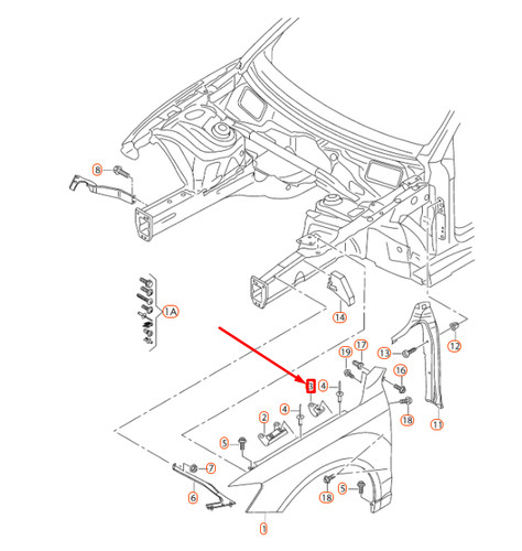 NEW AUDI Q5 8R FRONT FENDER REAR BRACKET 8R0821471 ORIGINAL 8R0-821-471 ...