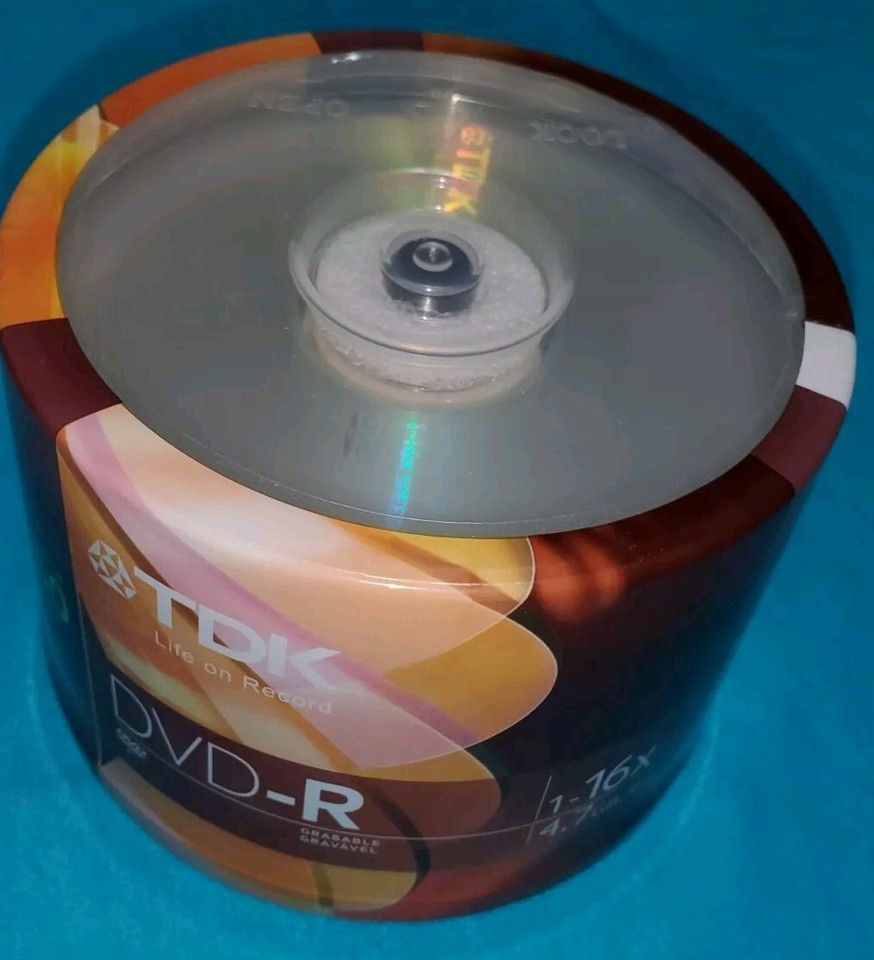 TDK DVD-R 50 Pack 1-16x 4.7GB Recordable Discs Spindle Orange Pack New ...