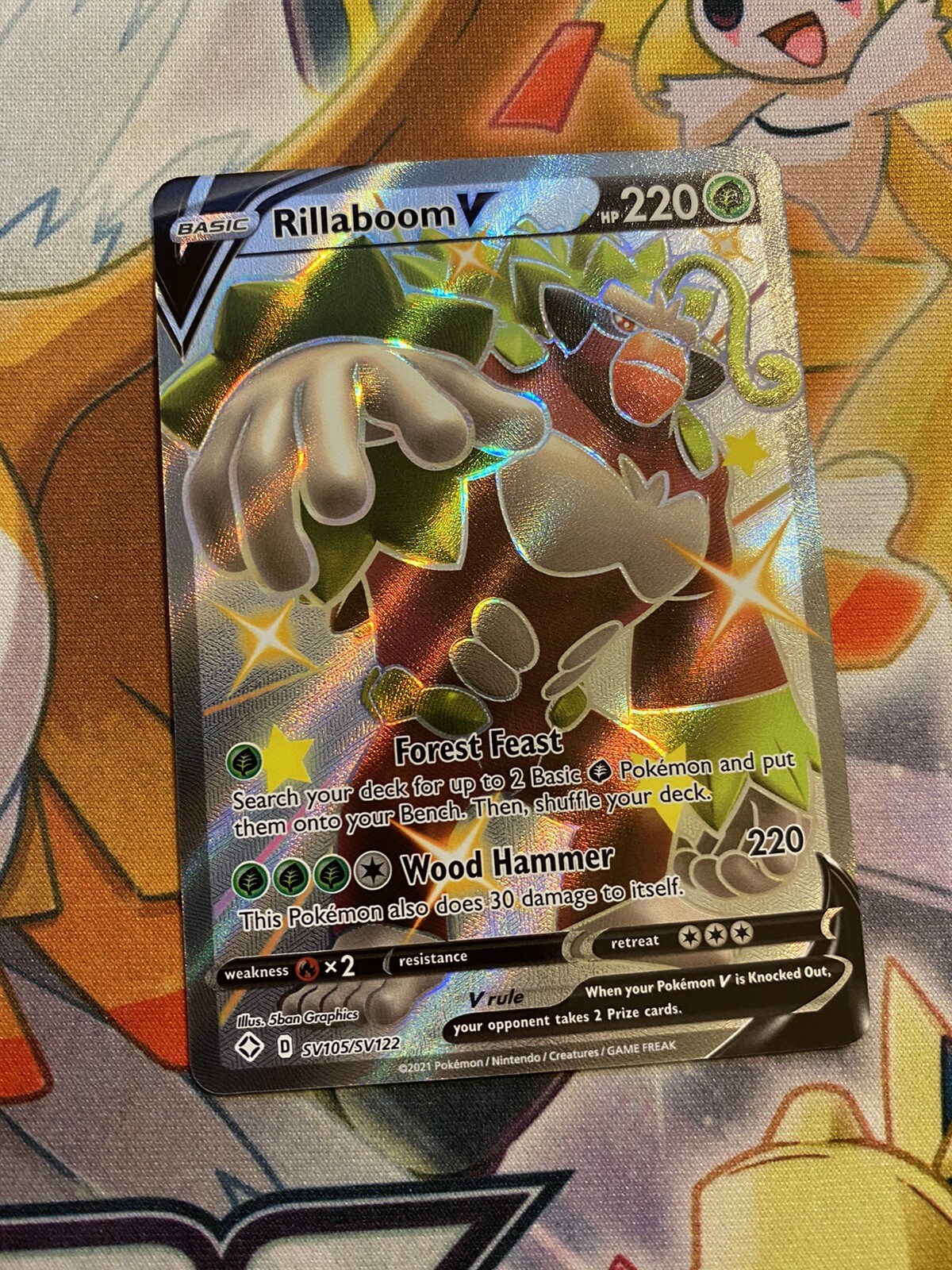 🐵Pokemon Shining Rillaboom V Shiny Full Art Holo Rare SV105/SV122 NM | eBay