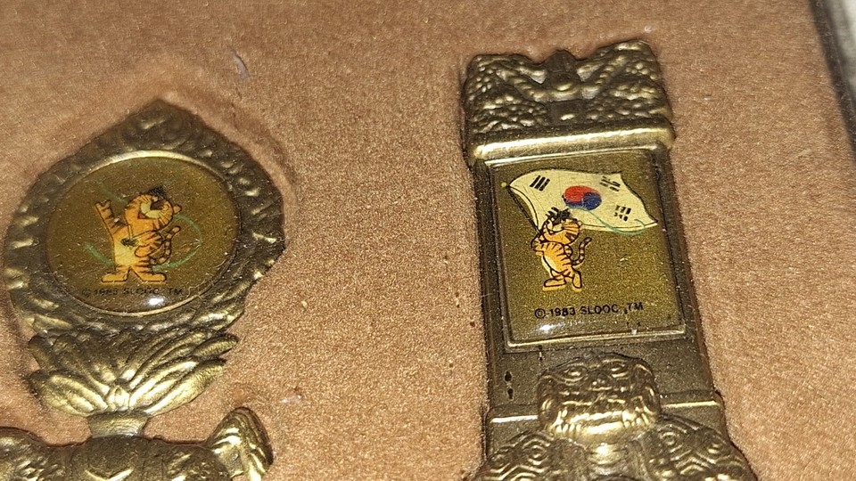 NIB OLYMPICS VTG LOT OF 2 SET PAIR 1988 SEOUL KOREA MASCOT HODORI TIGER ...