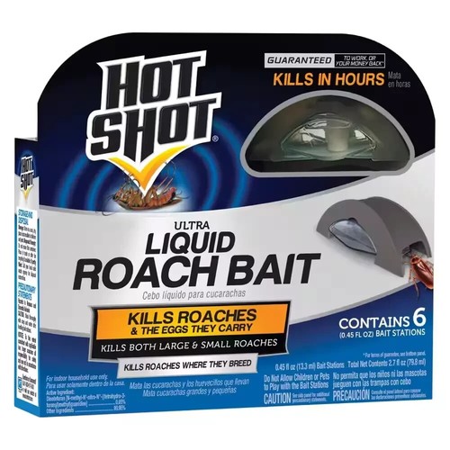 HOT SHOT ULTRA LIQUID ROACH BAIT - 6 COUNT - KILLS ROACHES FAST!! | eBay