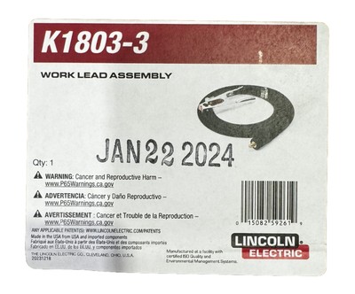 Lincoln Electric K1803-3 Weld Cable Package Work Lead GC500 Ground ...
