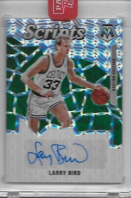 2019-20 Panini Mosaic LARRY BIRD Silver Wave auto Boston Celtics HOF SC ...
