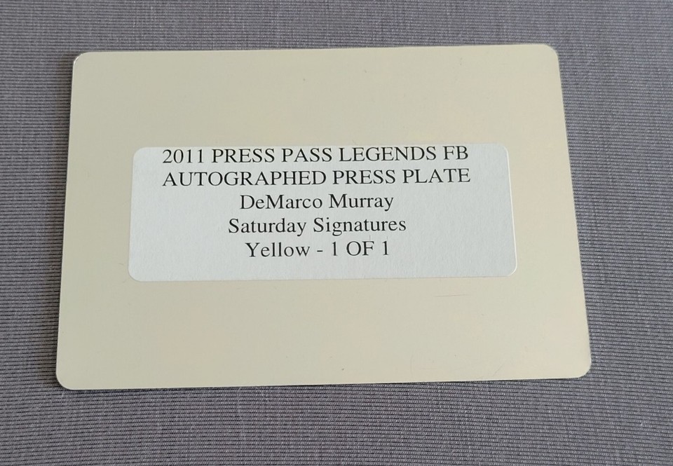2011 Press Pass Legends Saturday Signatures Printing Plates Yellow # ...