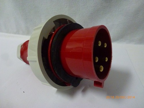 Mennekes BS4343 Power Plug 5-pin 3PN+E Red 32A 380/415V RS 465-794 ...