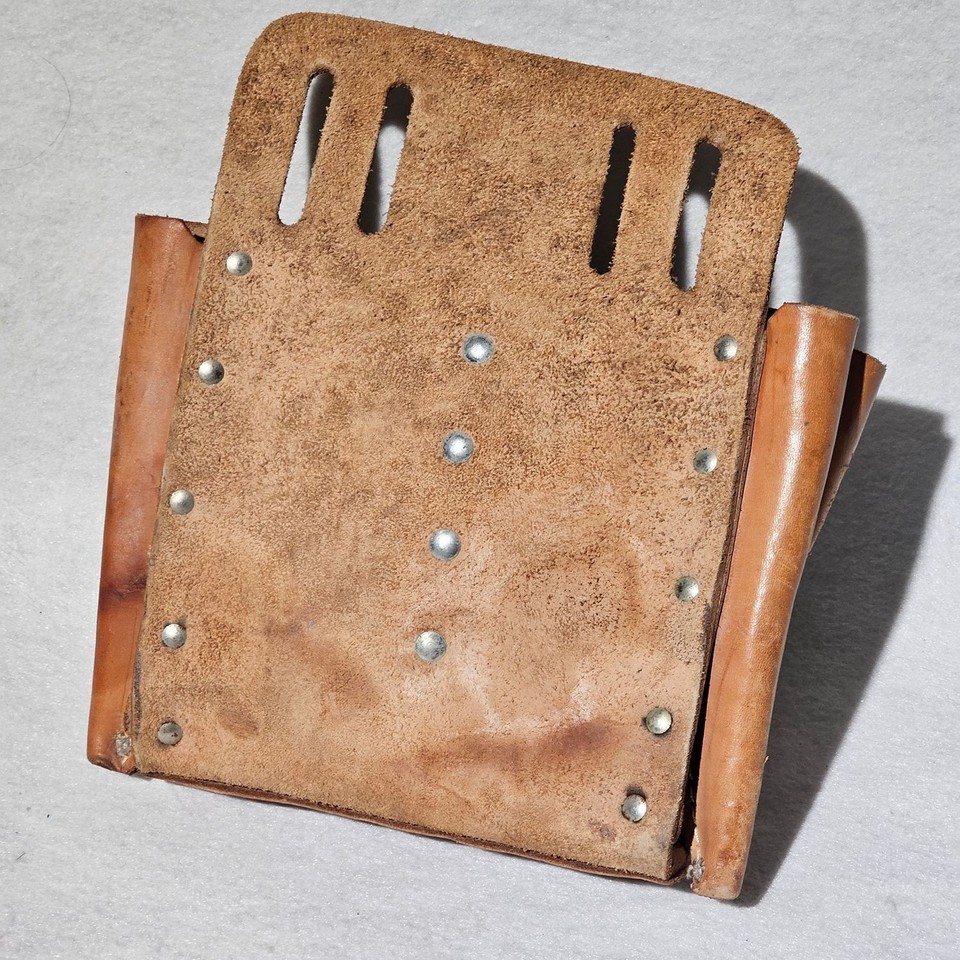 Klein Tools 5165 Leather Tool Pouch USA Made Vintage Electrician | eBay