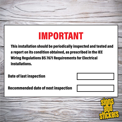 Next Inspection Periodic Test Stickers Labels 95mm x 60mm X 100 | eBay UK