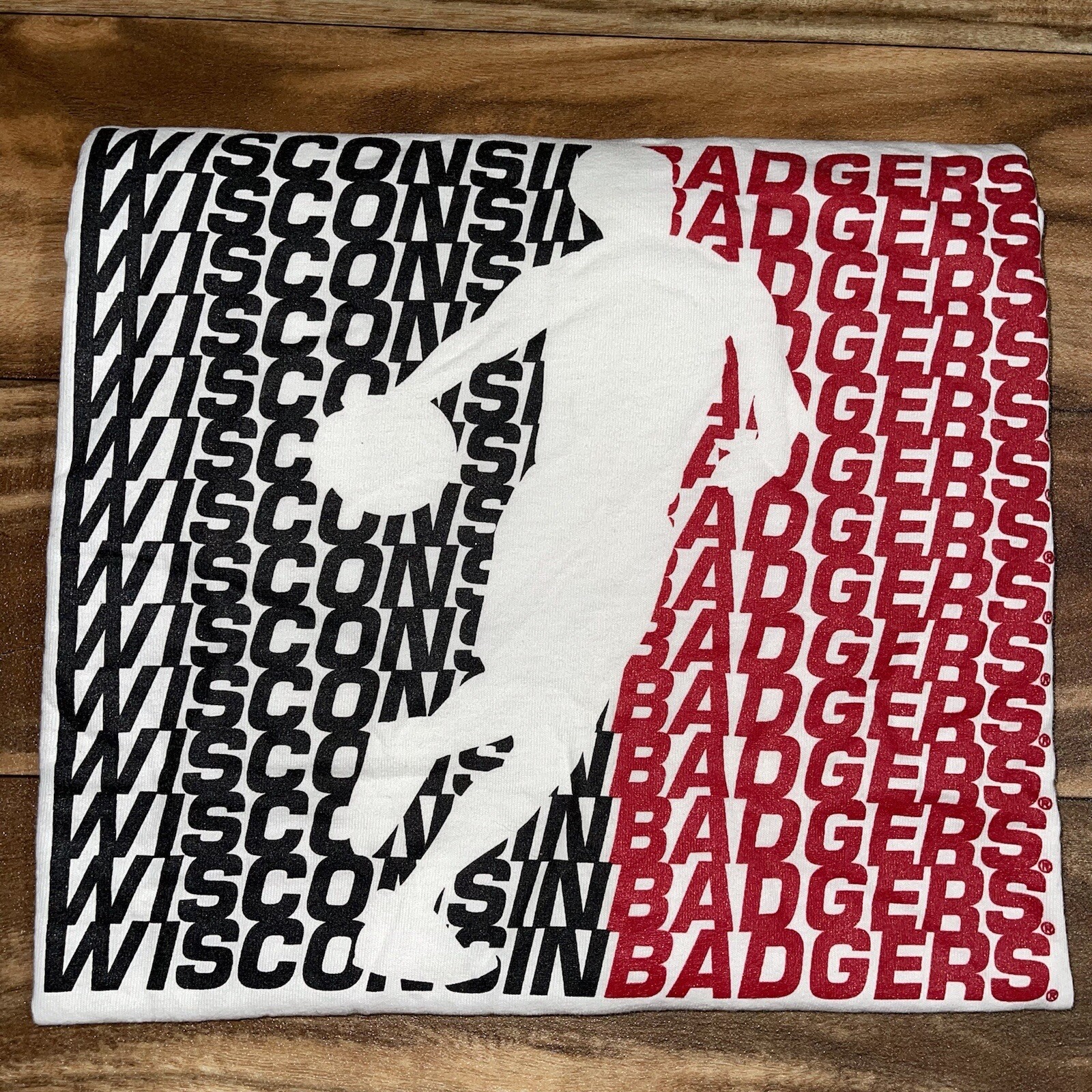 Vintage Wisconsin Badgers Basketball Graphic Print Script Shirt Mens Sz ...