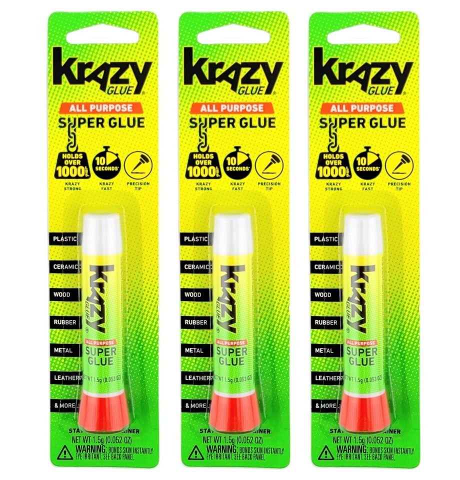 KRAZY GLUE ALL PURPOSE CRAZY GLUE SUPER GLUE TUBE for PLASTIC WOOD ...