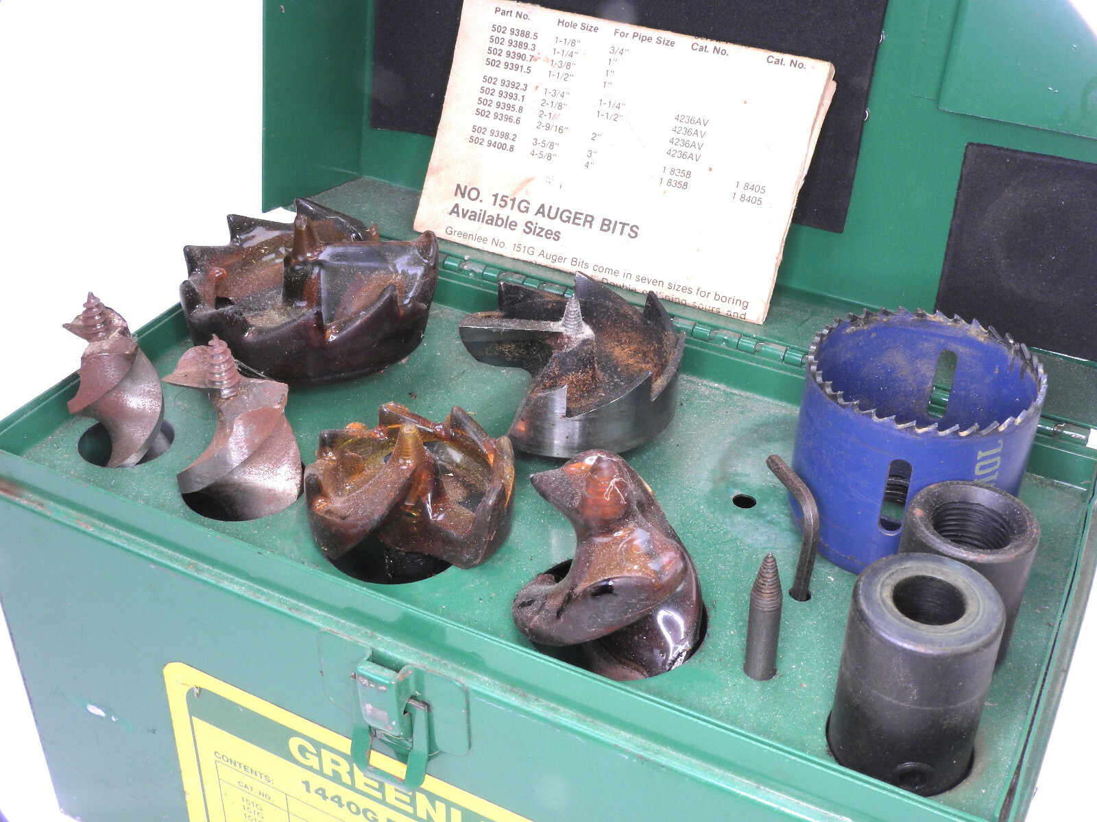 GreenLee 1440G Pipe Bit Set For Standard Pipe 3/8 ,1/2, 3/4, 1, 1-1/4 ...