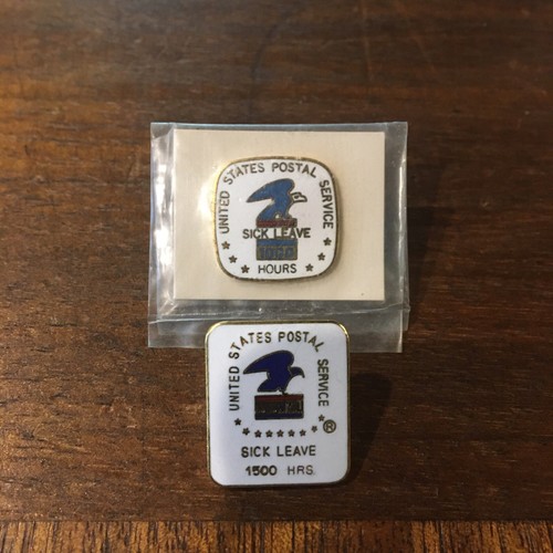 USPS US Postal Service 1500 & 1000 Hours Sick Leave award pin badge ...